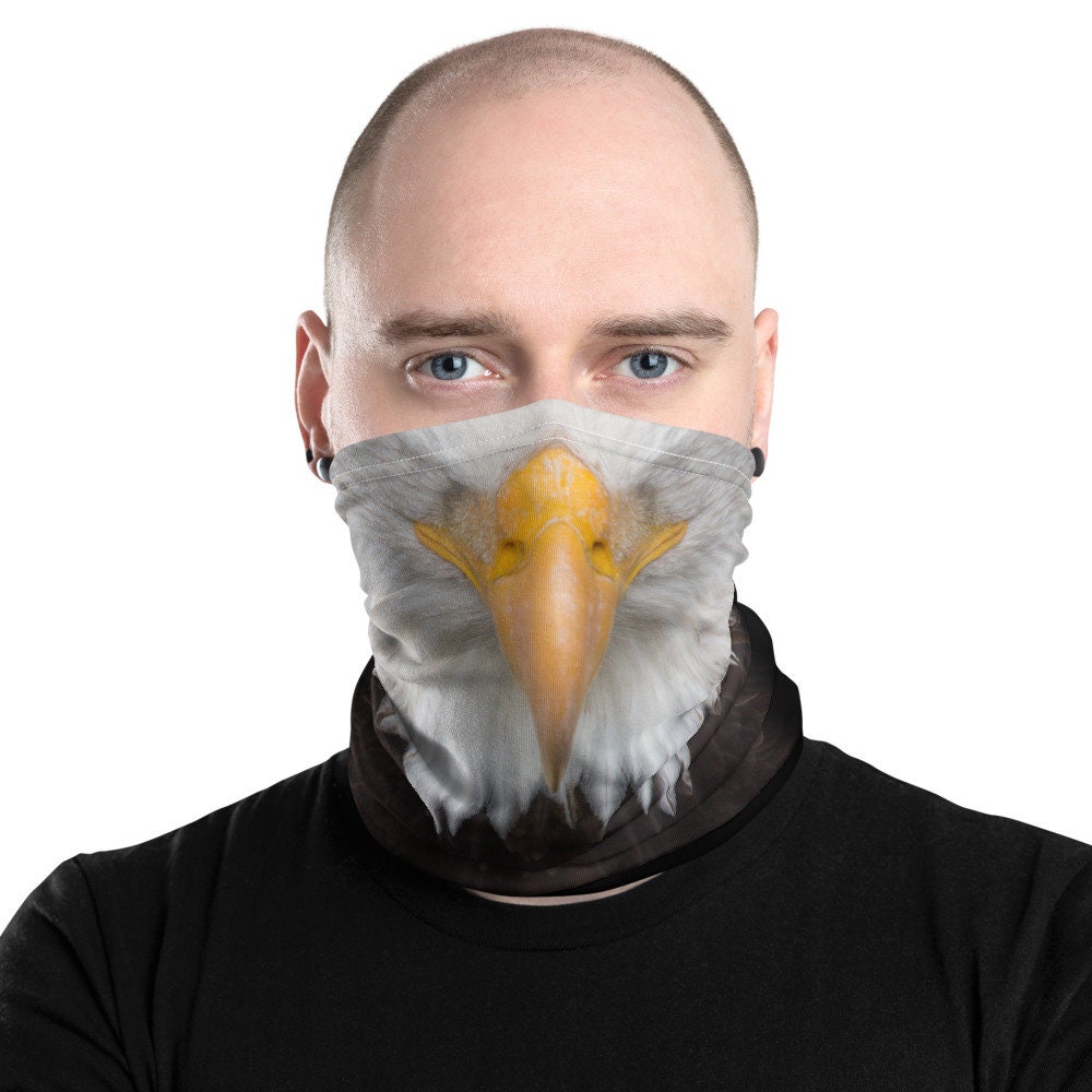 Bald Eagle Bird Face Mask & Neck Gaiter, All-in-one Face Covering, USA ...