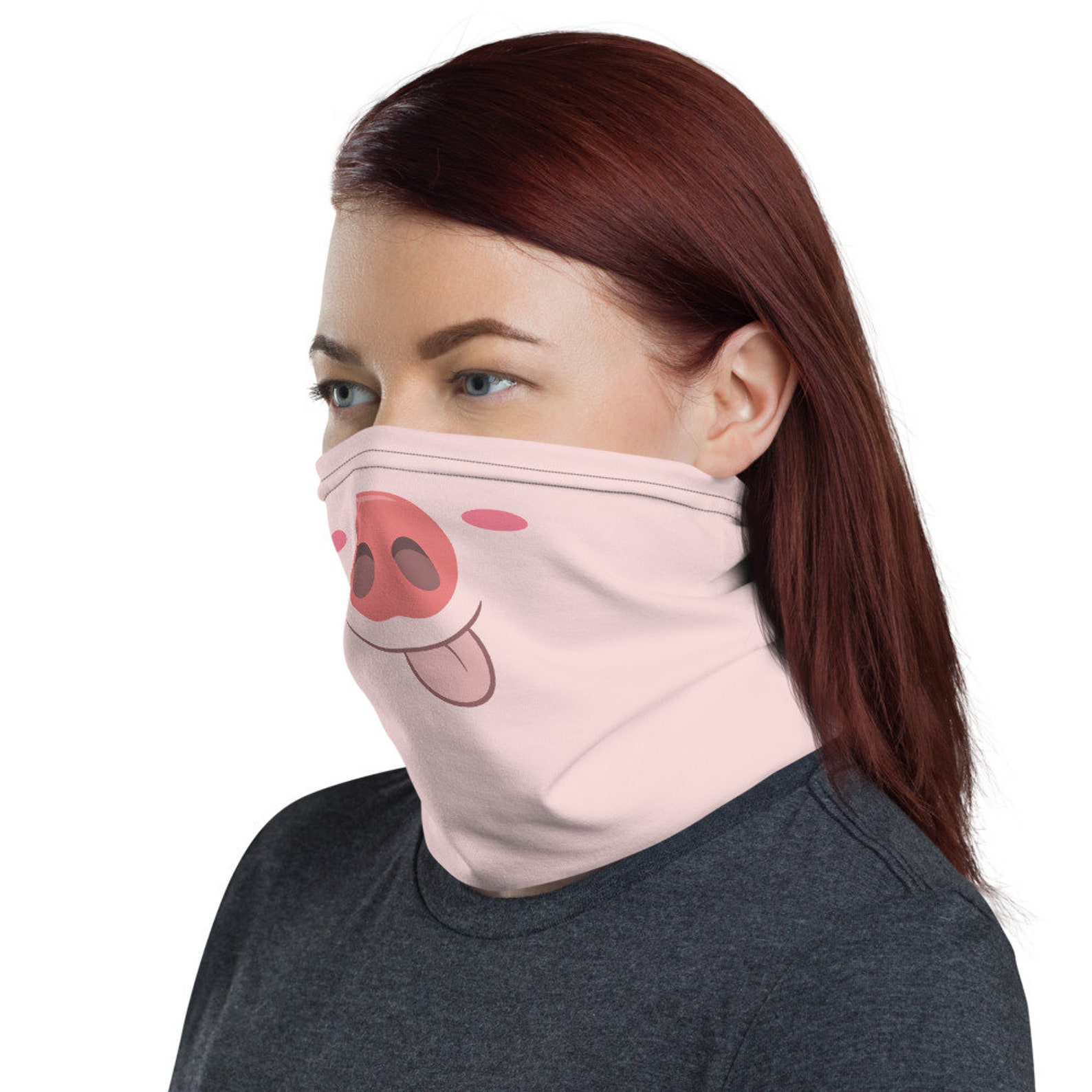 Cute Pig Neck Gaiter Pig Snout Washable Face Mask Adult | Etsy