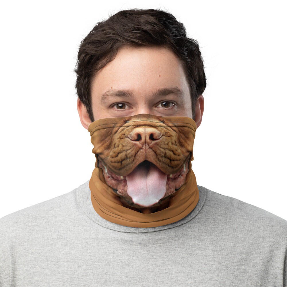 Dogue De Bordeaux Dog Face Mask, French Mastiff Neck Gaiter, Washable ...