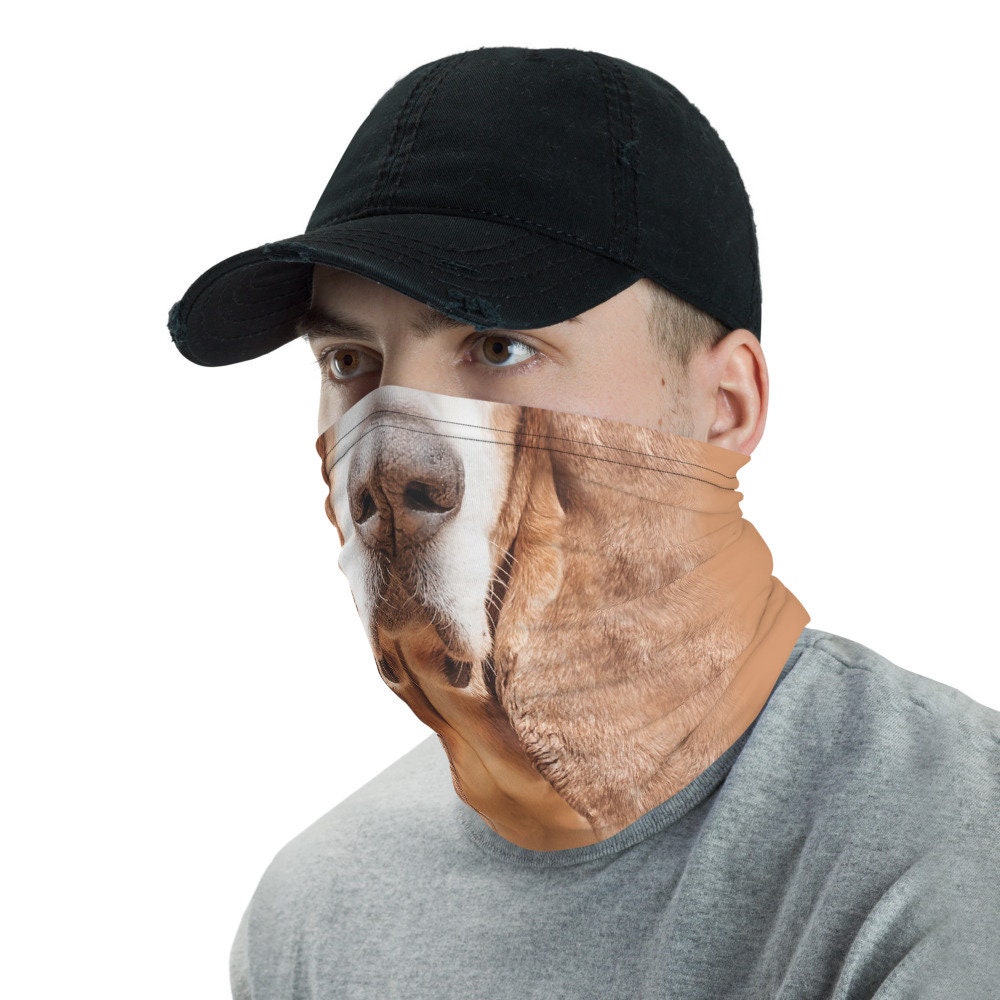 Basset Hound Face Mask & Neck Gaiter Washable Reusable Face - Etsy