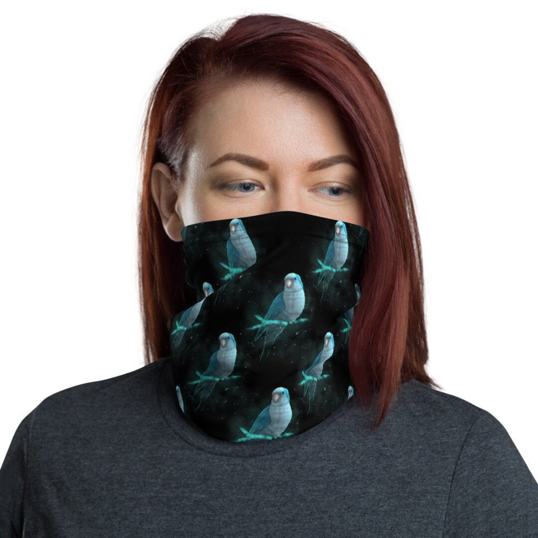 Quaker Parrot Face Mask, Neck Gaiter for Men Women Adults, Cosmic Bird ...