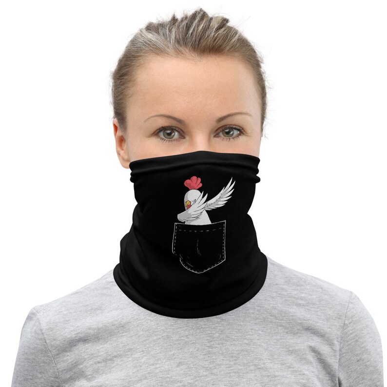 Dabbing Chicken Face Mask & Neck Gaiter, Washable and Reusable Adult ...