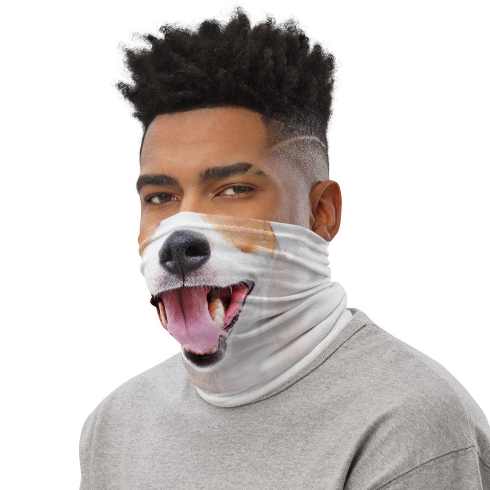 Jack Russell Terrier Dog Face Mask & Neck Gaiter, Washable Reusable All ...