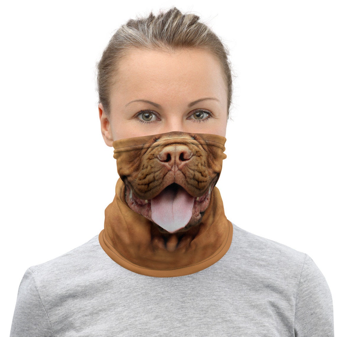 Dogue De Bordeaux Dog Face Mask, French Mastiff Neck Gaiter, Washable ...