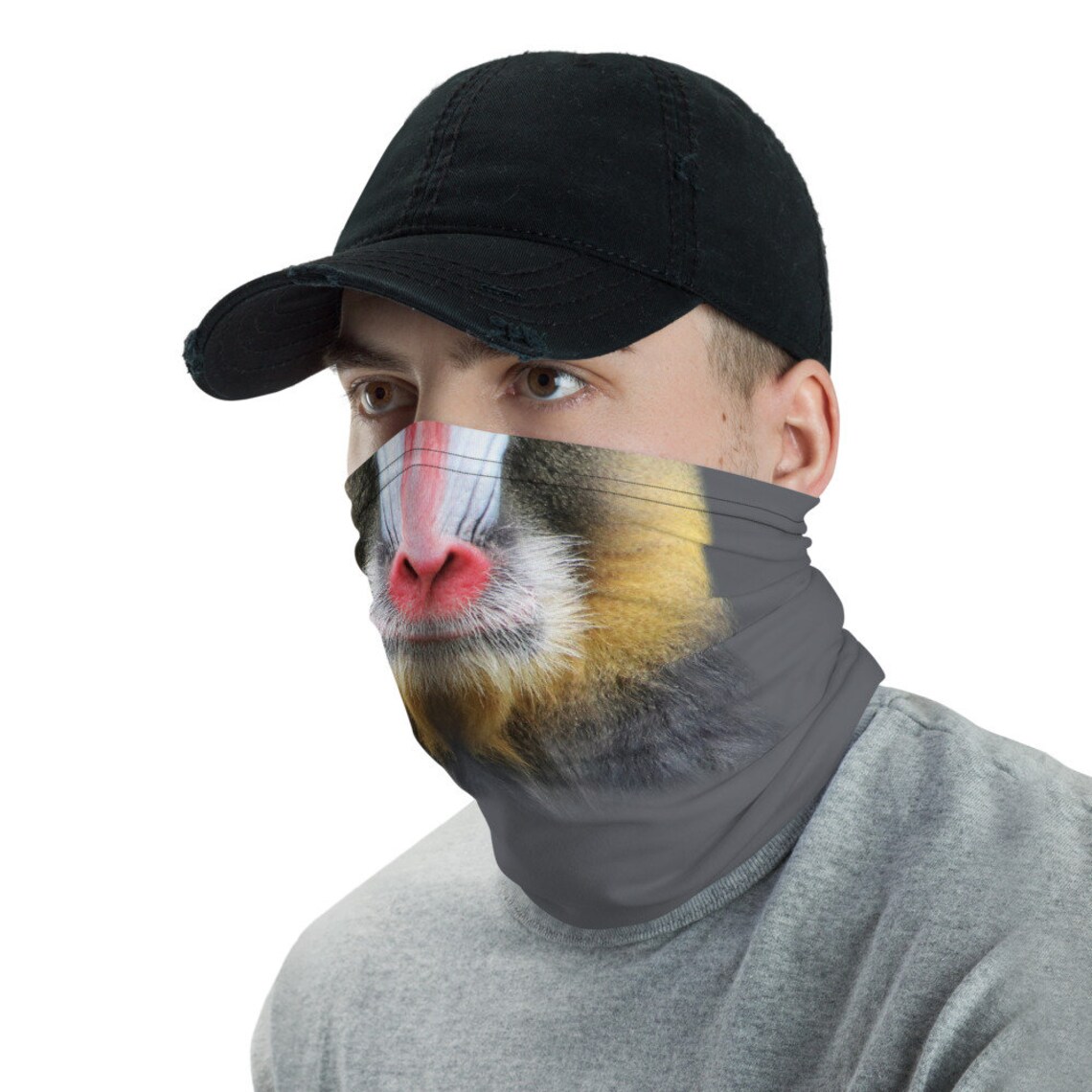 Mandrill Face Mask, Baboon Neck Gaiter, Face Cover, Bandanna, Tube ...