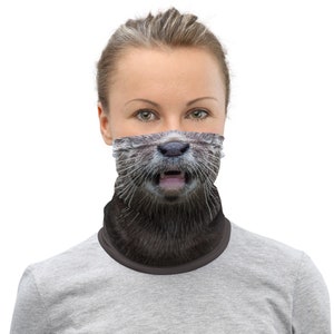 Otter Face Mask, Neck Gaiter, Washable Reusable Face Covering, Funny ...