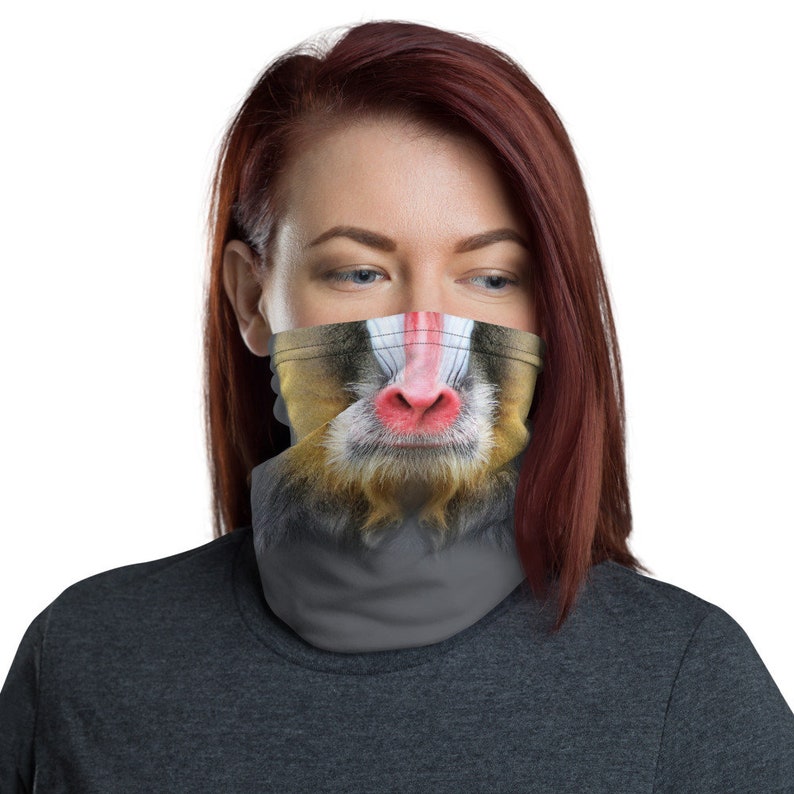 Mandrill Face Mask, Baboon Neck Gaiter, Face Cover, Bandanna, Tube ...