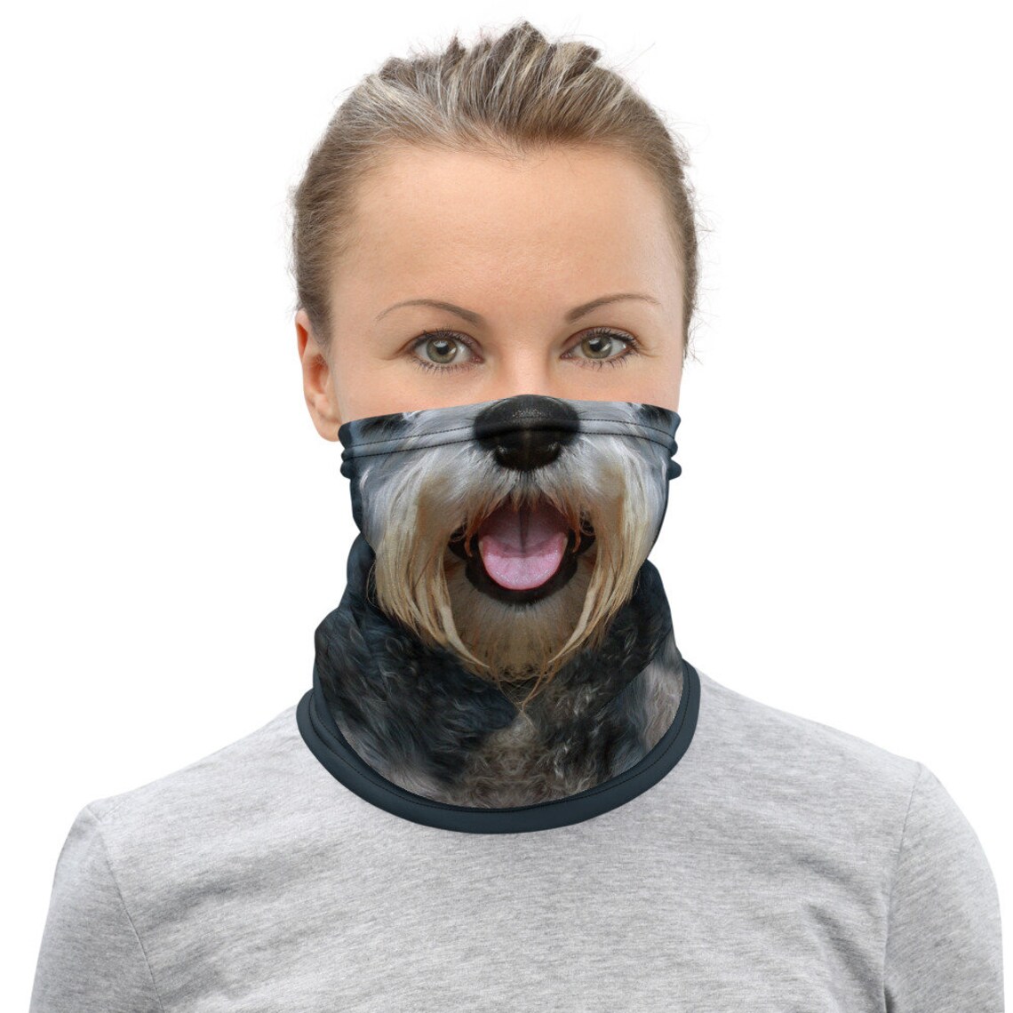Schnauzer Neck Gaiter Washable Face Mask Adult Funny Dog - Etsy