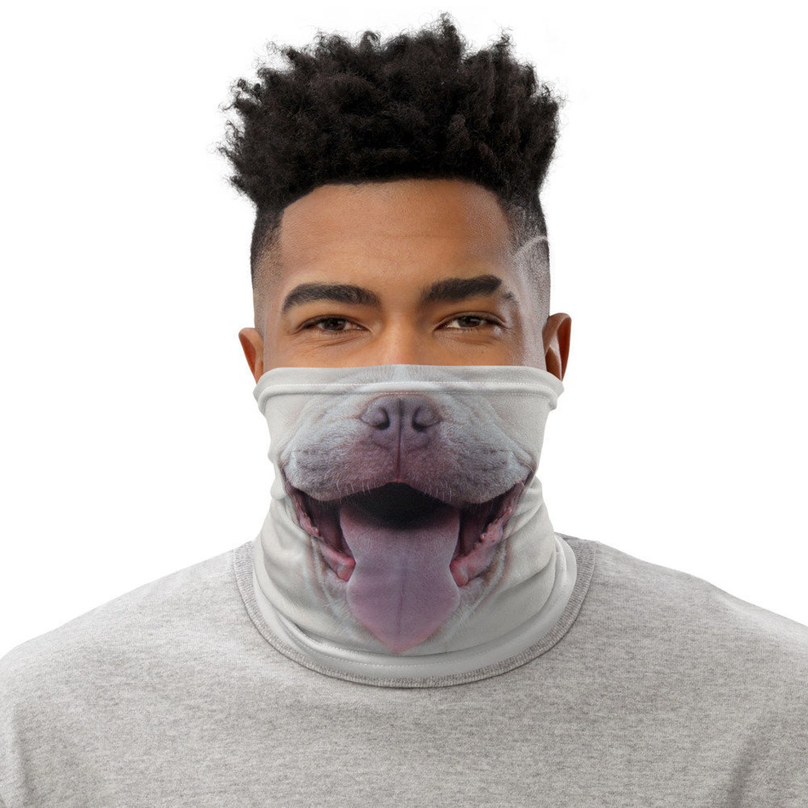 English Bulldog Face Mask, Neck Gaiter, Washable Reusable Face Covering ...