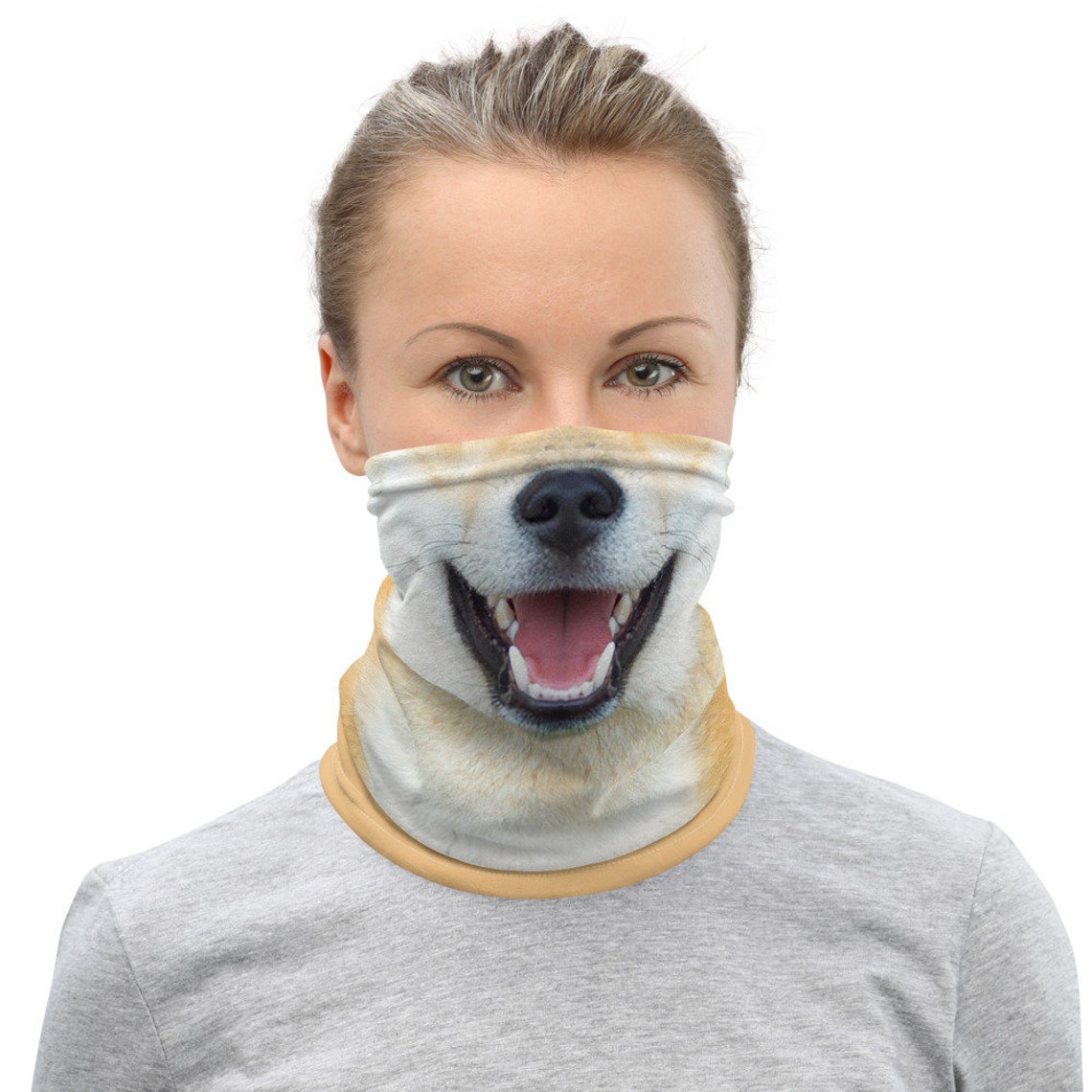 Shiba Inu Dog Face Mask, Cute Neck Gaiter for Dog Lovers, Washable and ...