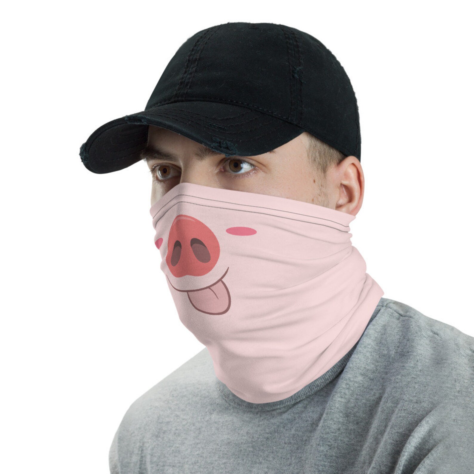 Cute Pig Neck Gaiter Pig Snout Washable Face Mask Adult | Etsy
