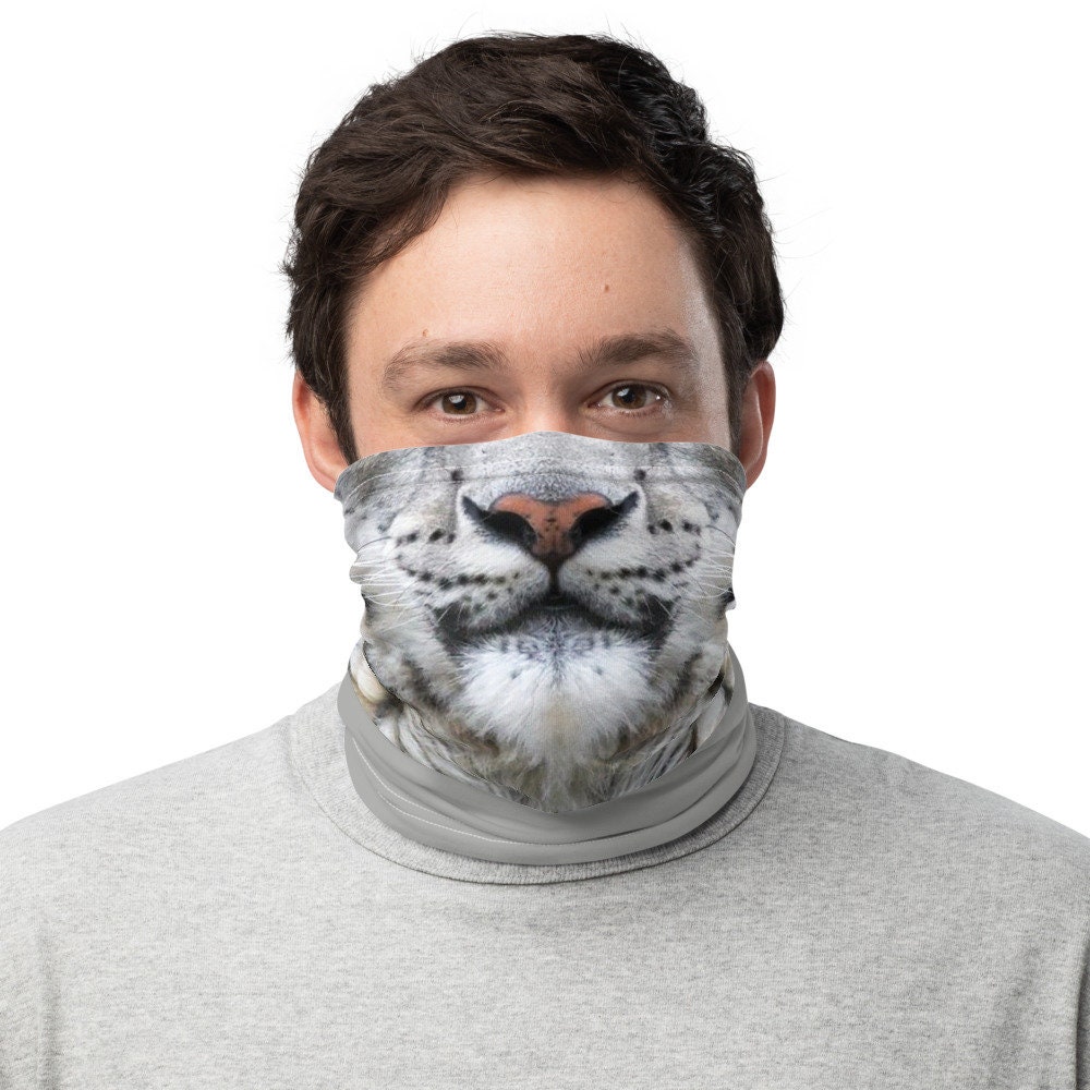 Snow Leopard Face Mask & Neck Gaiter Washable and Reusable - Etsy