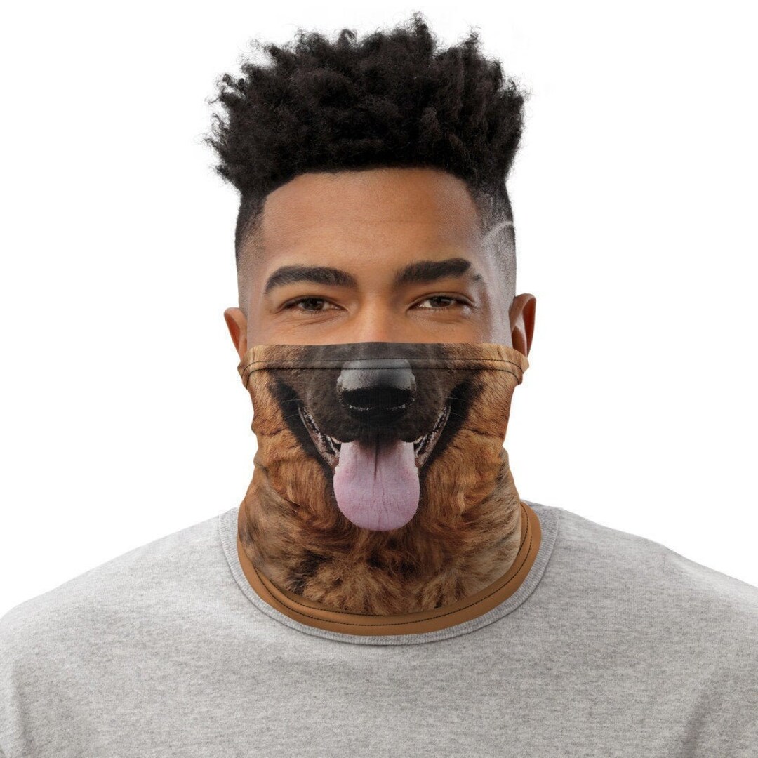 German Shepherd Neck Gaiter & Face Mask, Washable Reusable Adult Face ...