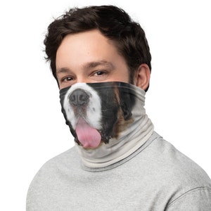St. Bernard Dog Neck Gaiter, Washable Face Mask Adult, Saint Bernard ...