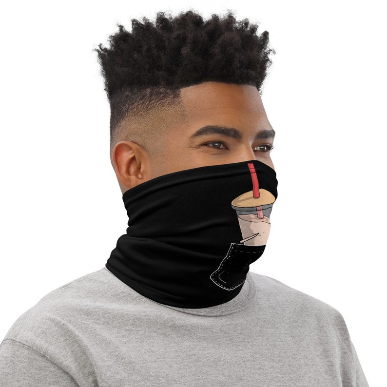 Dabbing Bubble Tea BOBA Face Mask & Neck Gaiter, Washable and Reusable ...