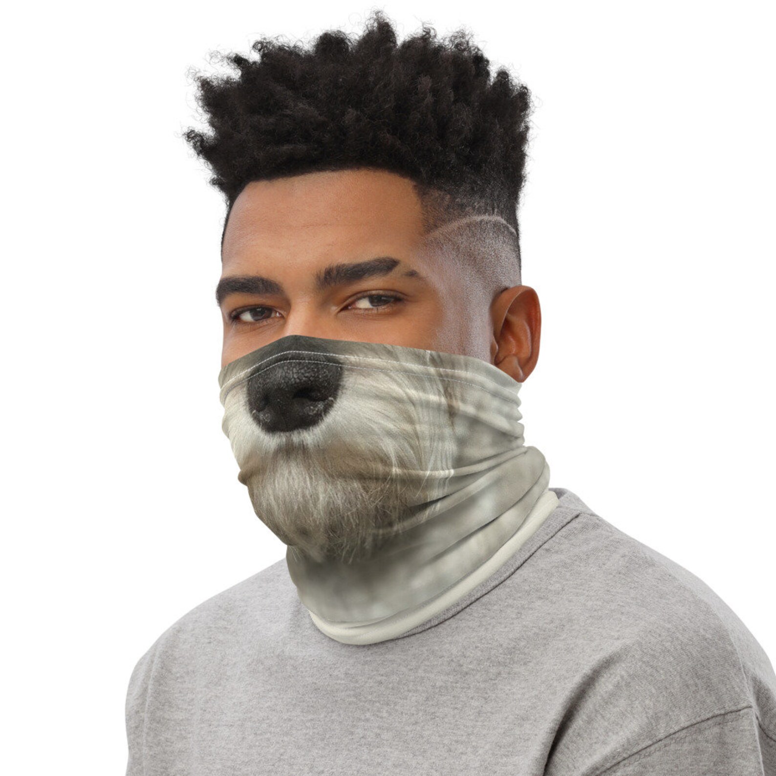 Schnauzer Dog Face Mask, Neck Gaiter for Men Women Adults, Funny German ...