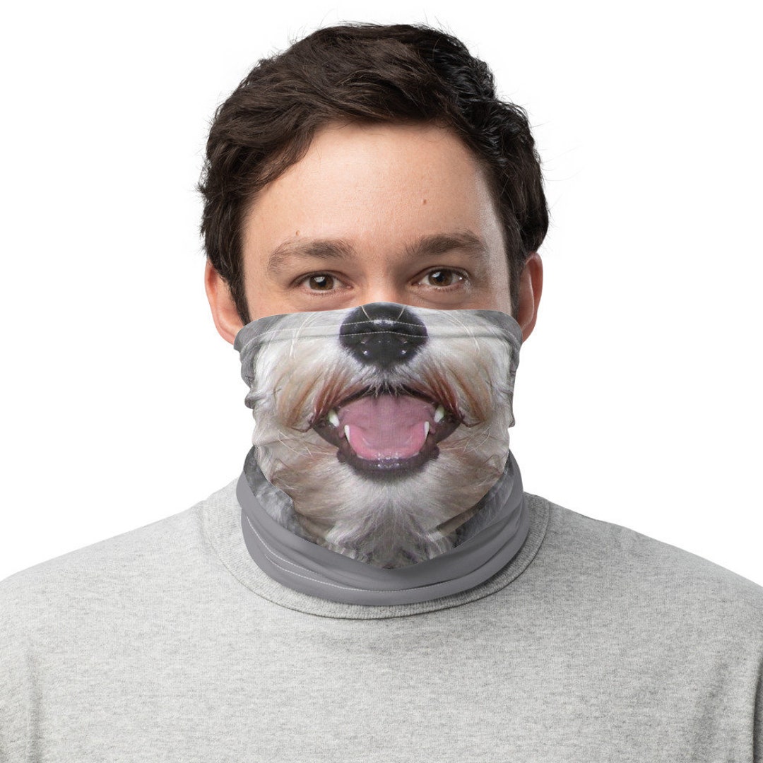 Schnauzer Dog Face Mask, Neck Gaiter for Men Women Adults, German Dog ...