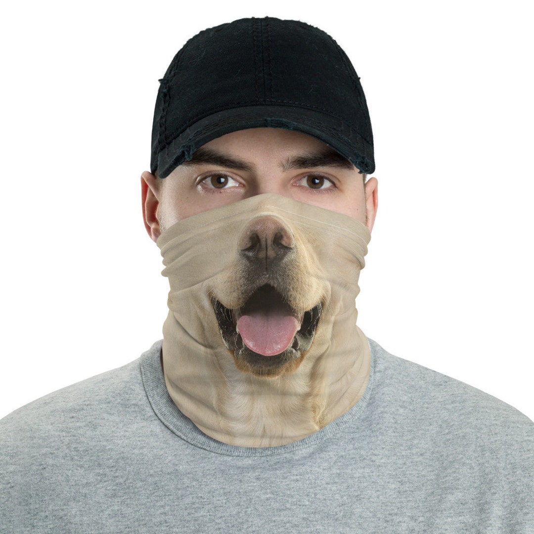 Labrador Dog Neck Gaiter, Face Covering Scarf, Washable Face Mask Adult ...