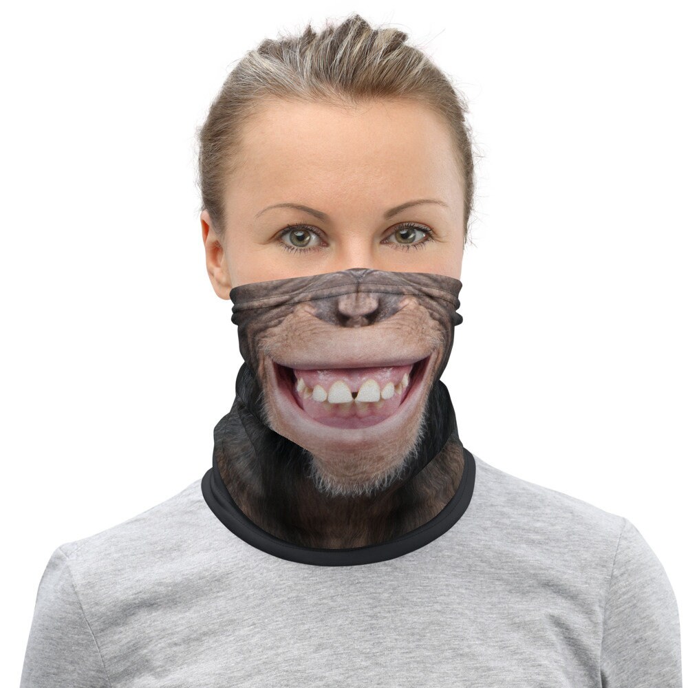 Chimpanzee Face Mask Neck Gaiter Washable Reusable Adult - Etsy