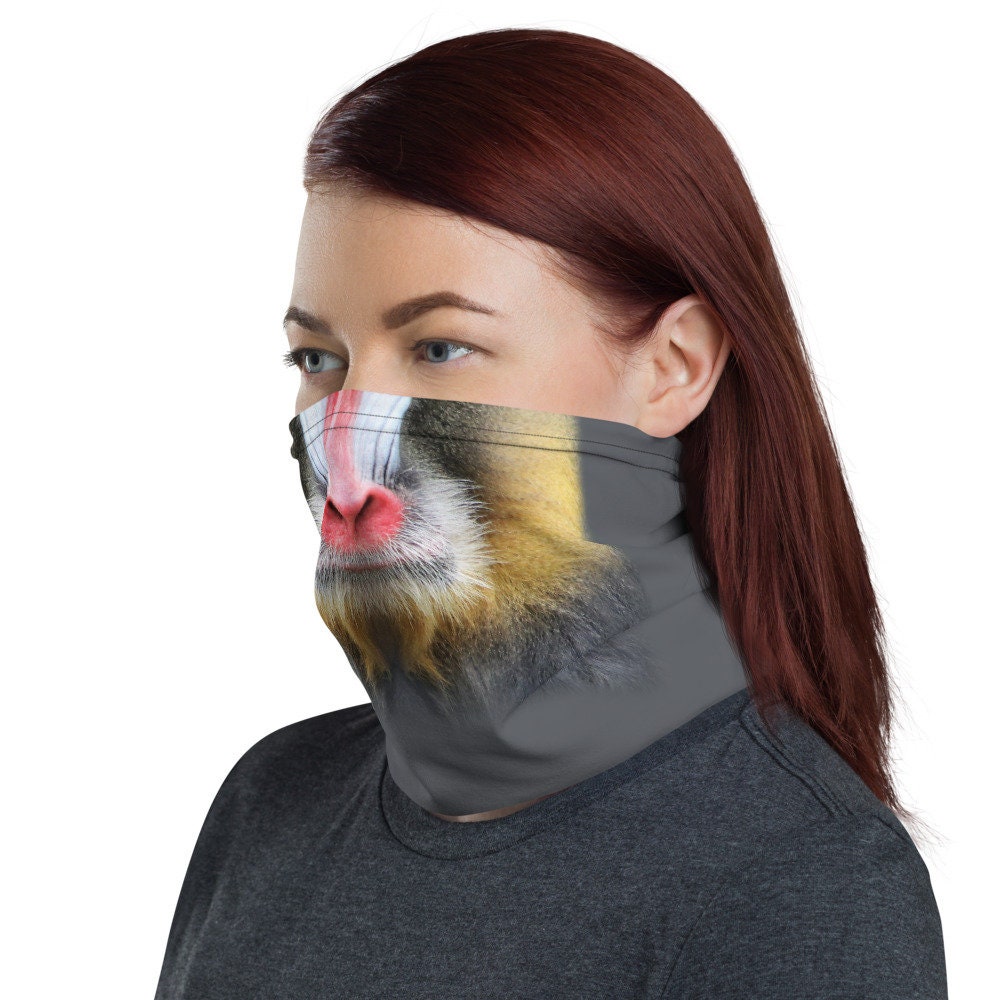 Mandrill Face Mask Baboon Neck Gaiter Face Cover Bandanna - Etsy
