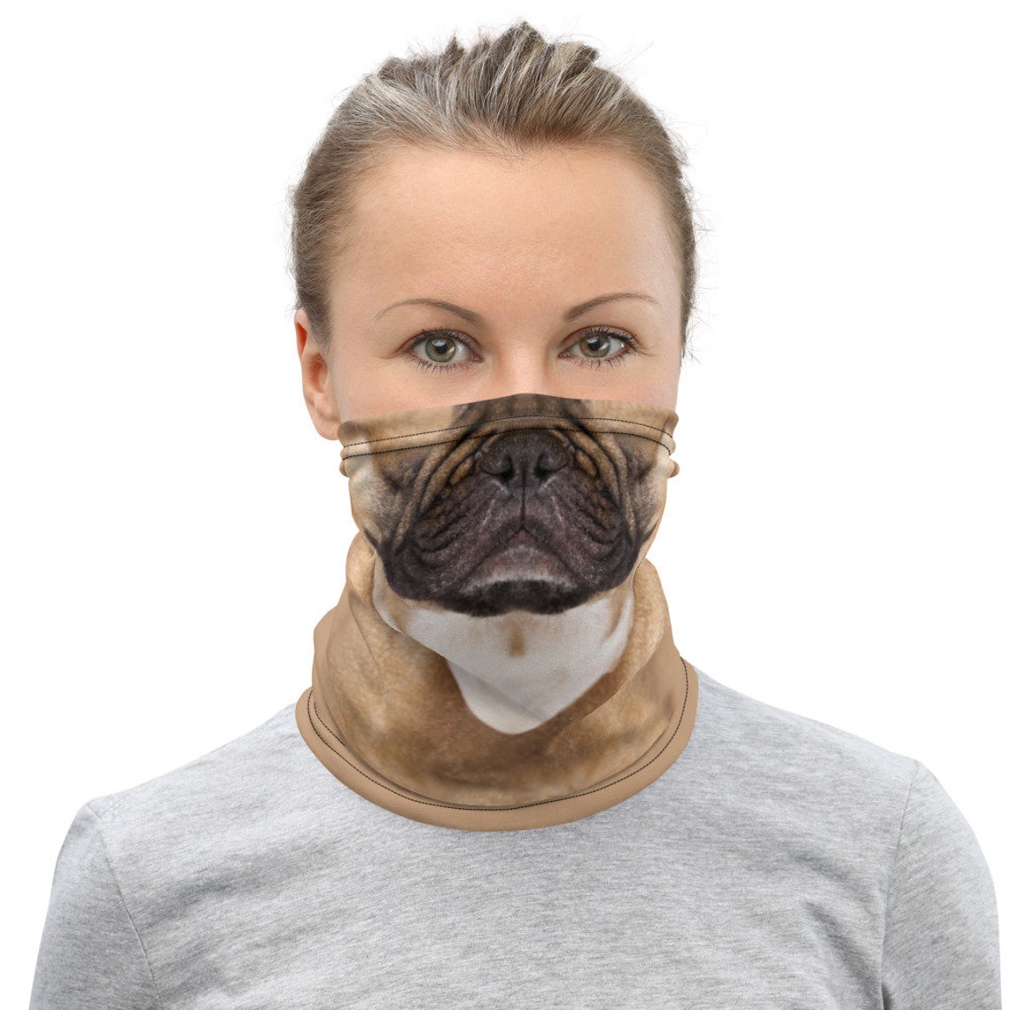 French Bulldog Face Mask & Neck Gaiter, Frenchie Dog Washable Reusable ...