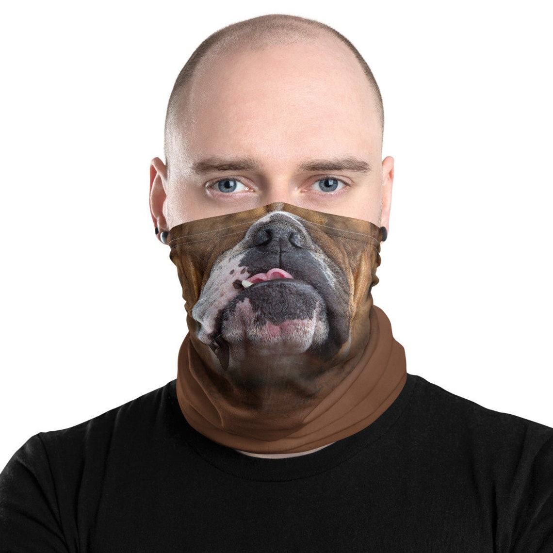 English Bulldog Face Mask Neck Gaiter Face Covering for Men - Etsy