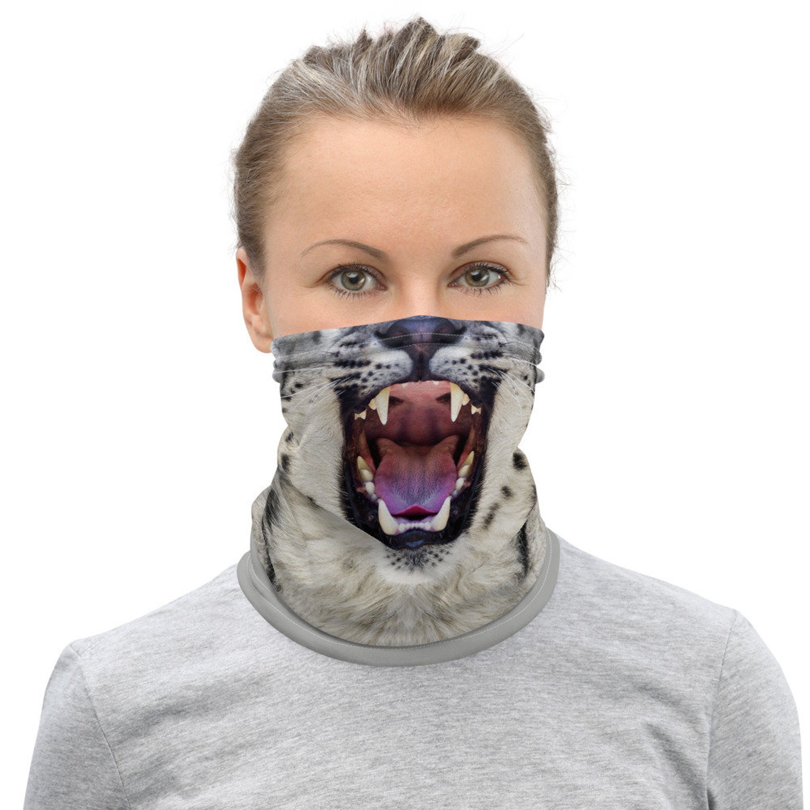 Snow Leopard Neck Gaiter Washable Face Mask Adult Reusable - Etsy