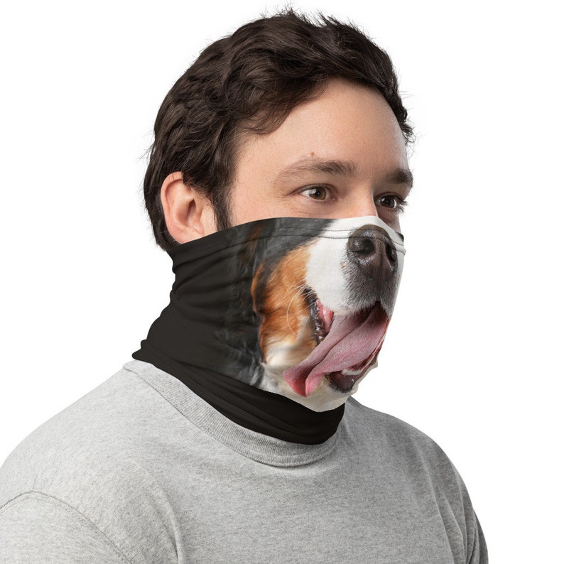 Bernese Mountain Dog Face Mask & Neck Gaiter, Washable and Reusable ...