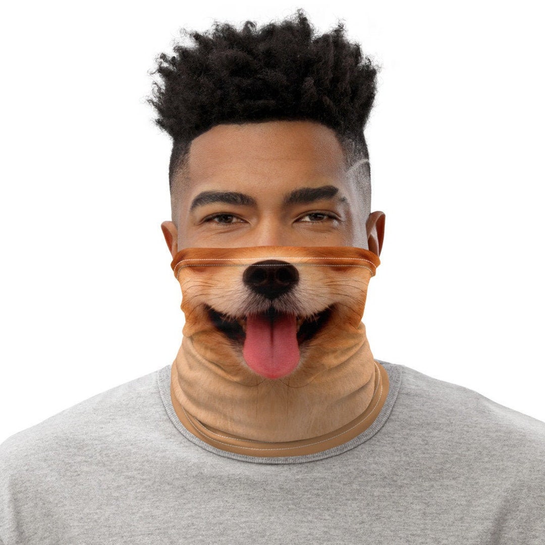 Pomeranian Dog Face Mask, Neck Gaiter, Washable Reusable Face Covering ...