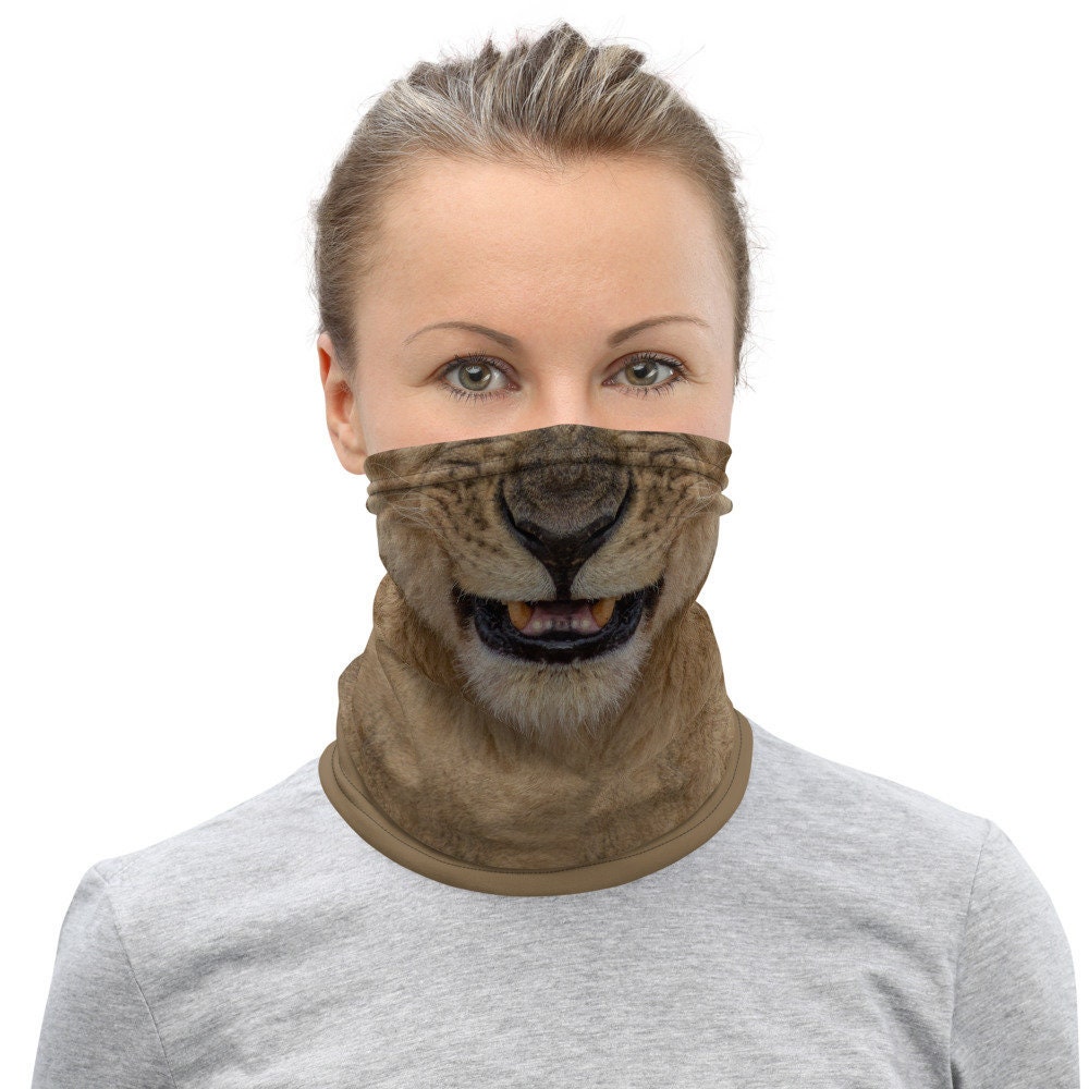 Lioness Face Mask Neck Gaiter Washable and Reusable Face - Etsy