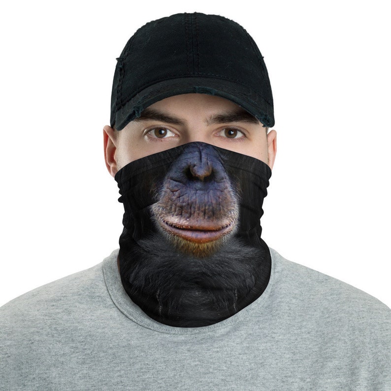 Chimpanzee Face Mask Washable Neck Gaiter Funny Chimp - Etsy