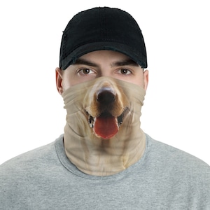 Labrador Retriever Face Mask & Neck Gaiter, Dog Costume, Washable ...