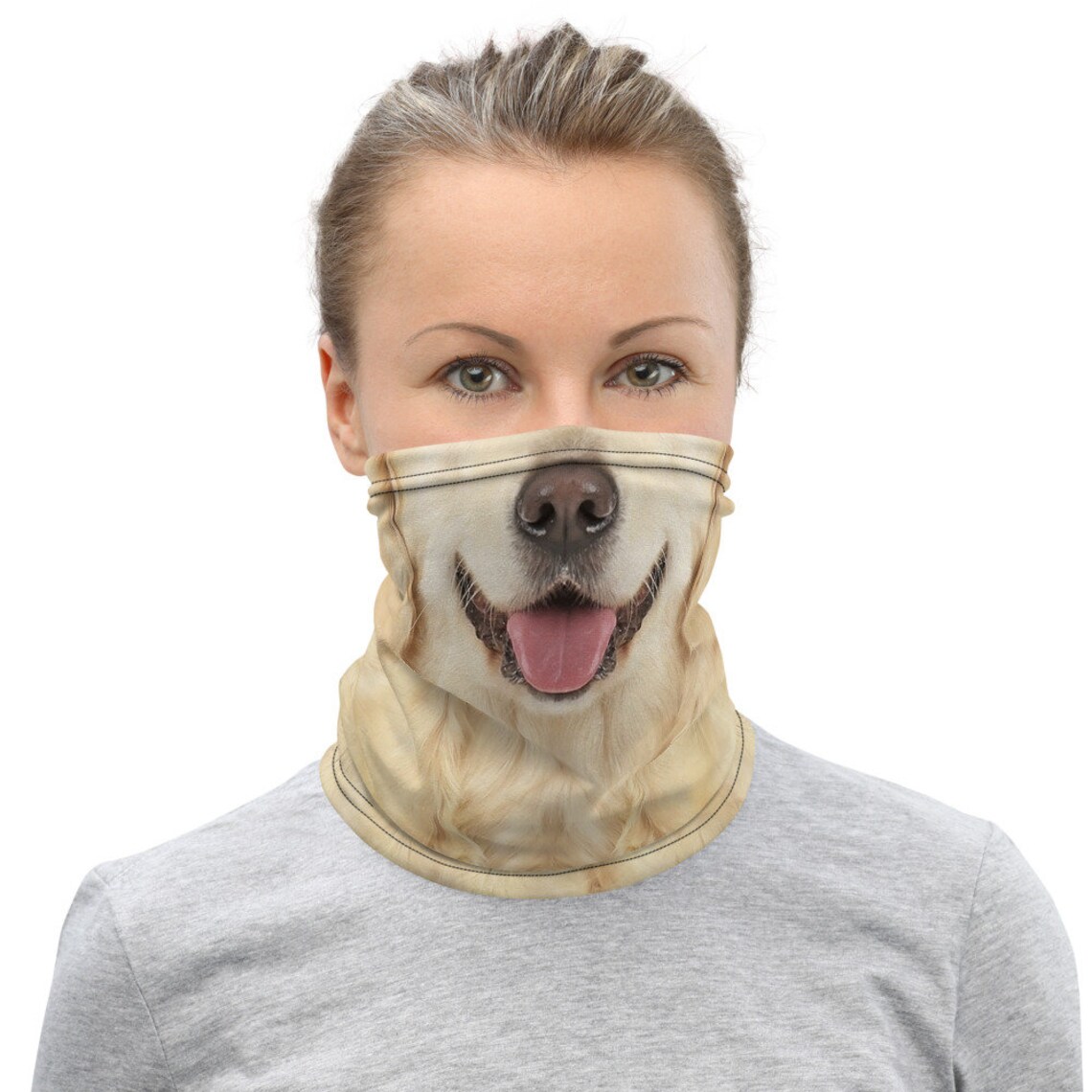 Golden Retriever Face Mask & Neck Gaiter, Washable Reusable Face ...