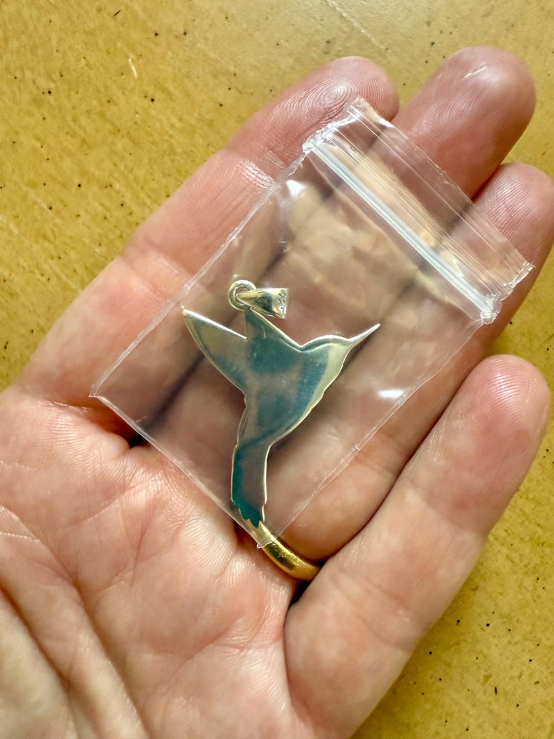 Sterling Silver Hummingbird Pendant - Etsy