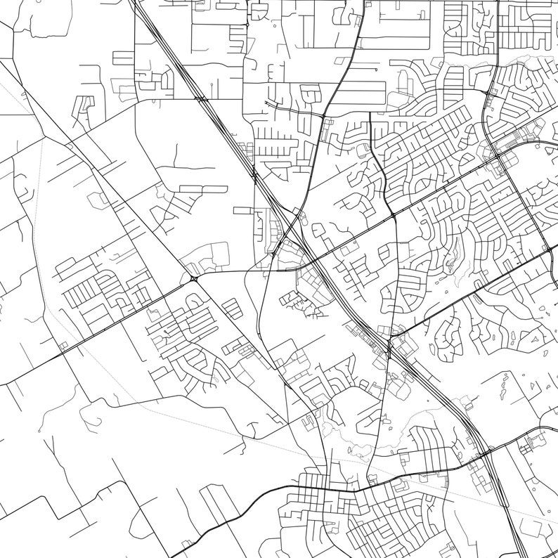 Mansfield Map Print Mansfield Map Poster Wall Art Tx City - Etsy