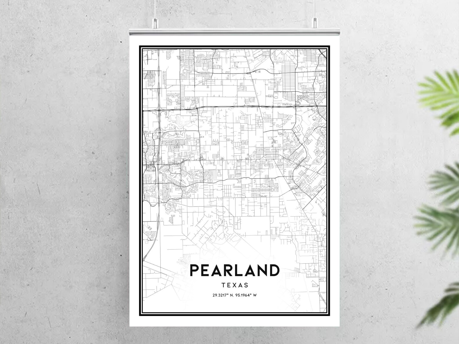 Pearland Map Print, Pearland Map Poster Wall Art, Tx City Map, Texas ...