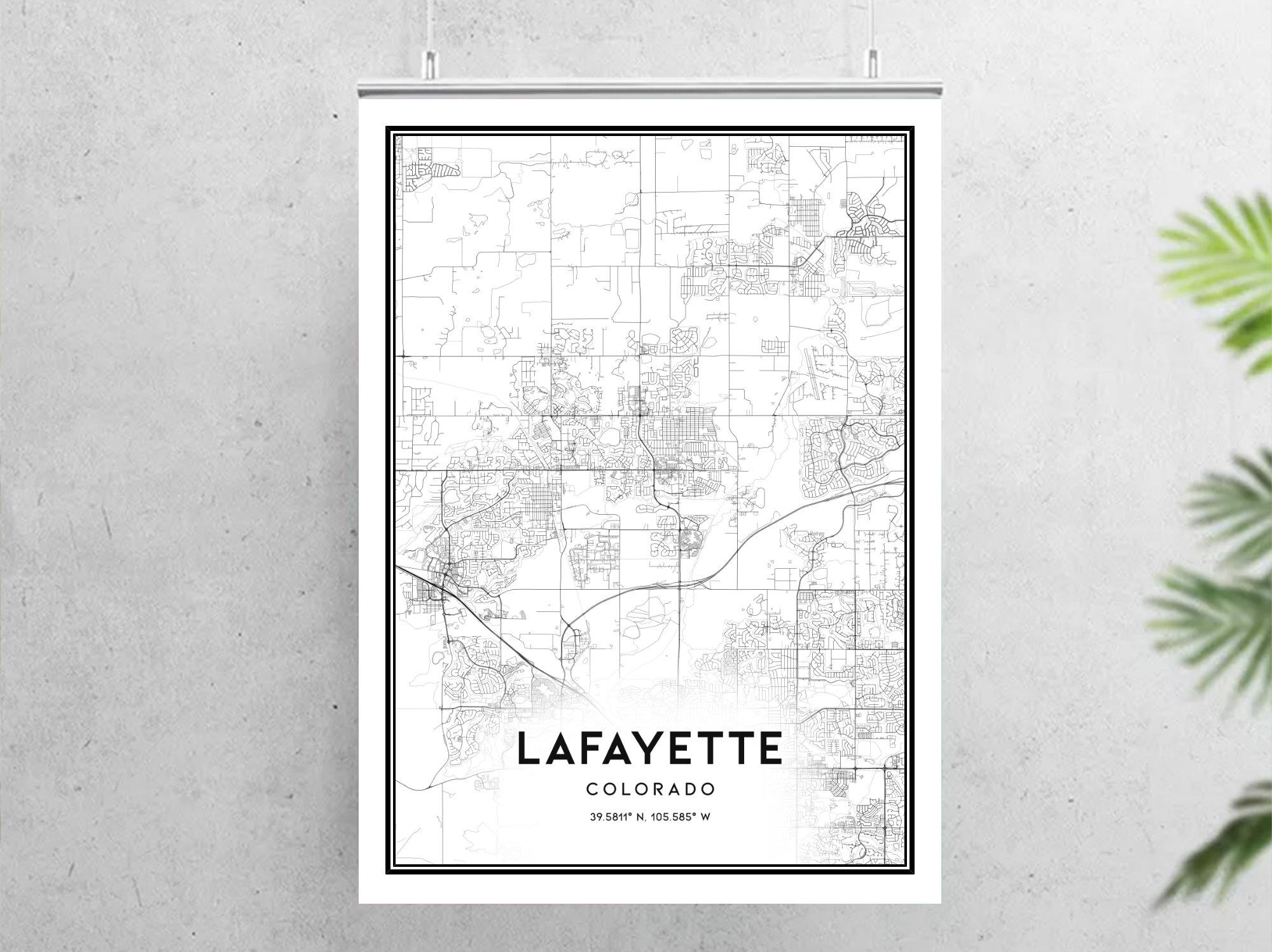 Lafayette Map Print Lafayette Map Poster Wall Art Co City - Etsy