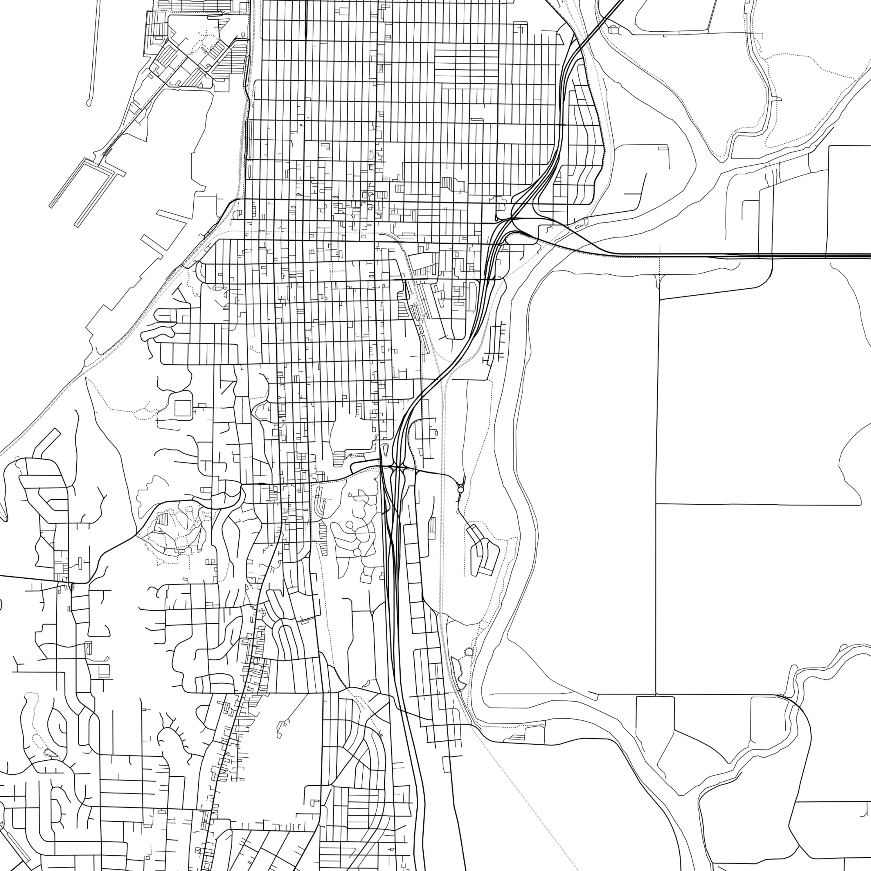 Everett Map Print Everett Map Poster Wall Art Wa City Map - Etsy