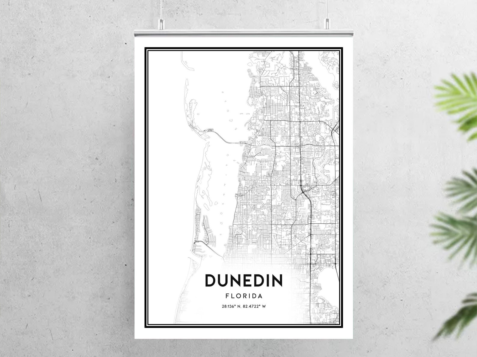 Dunedin Map Print Dunedin Map Poster Wall Art Fl City Map - Etsy