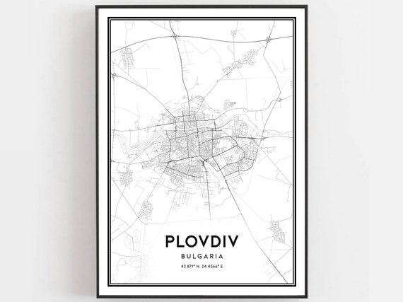 Plovdiv Map Print Plovdiv Map Poster Wall Art Plovdiv City | Etsy