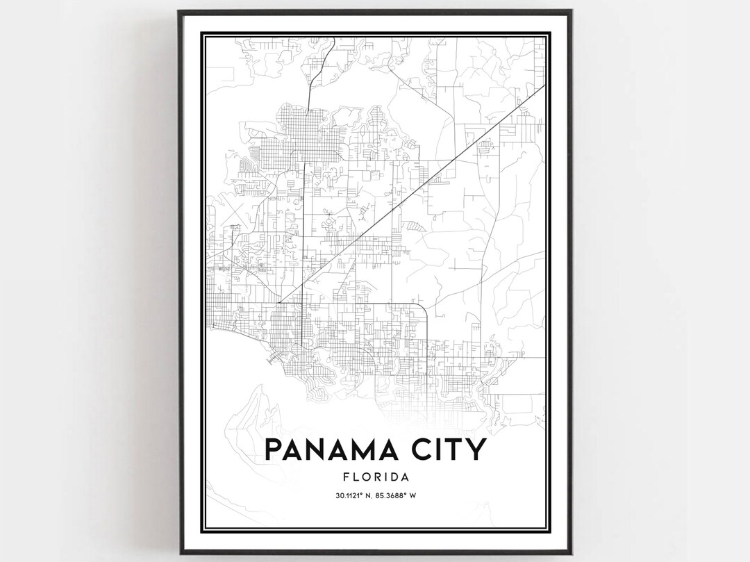 Panama City Map Print, Panama City Map Poster Wall Art, Fl City Map ...
