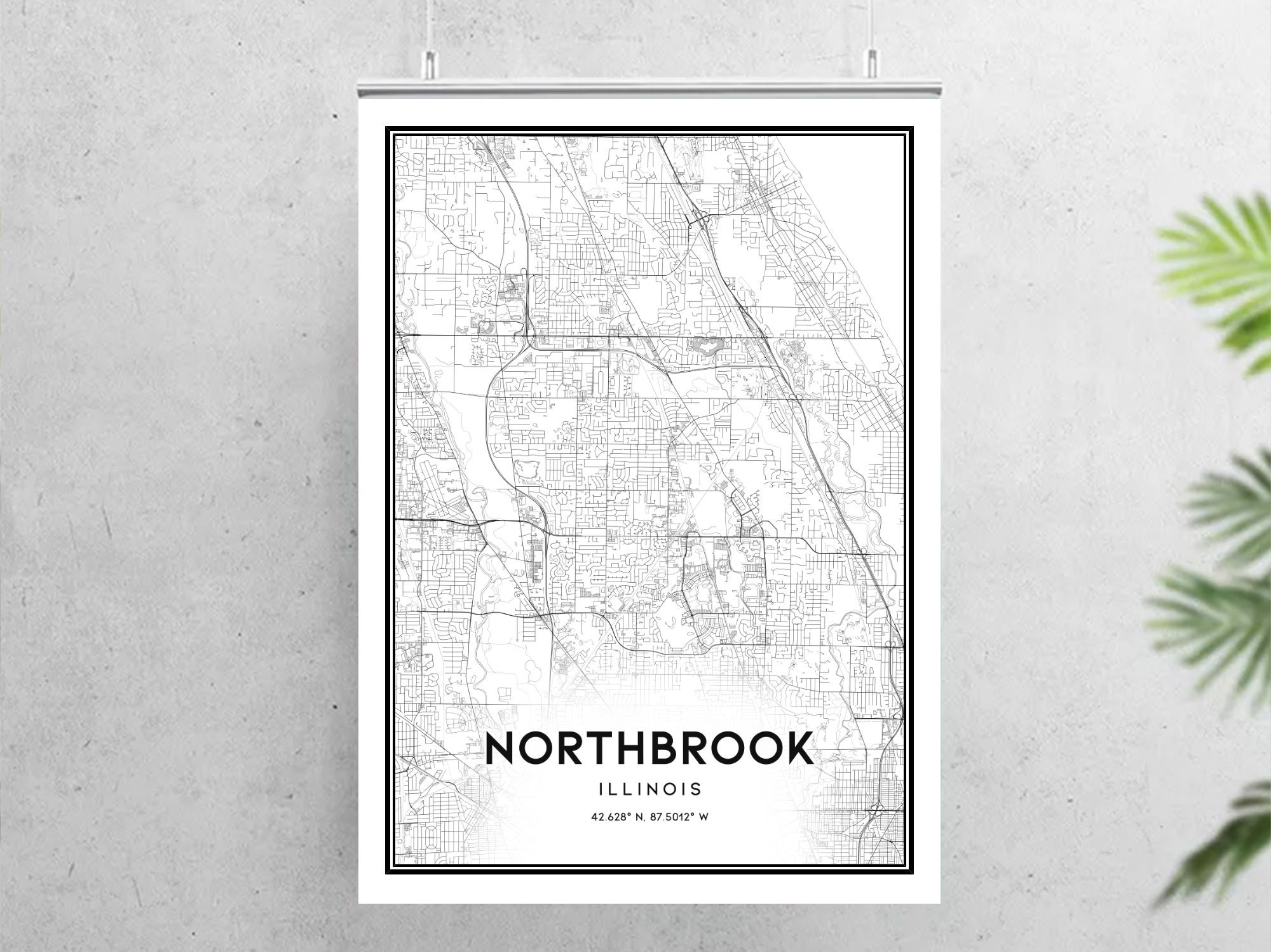 Northbrook Map Print Northbrook Map Poster Wall Art Il City - Etsy