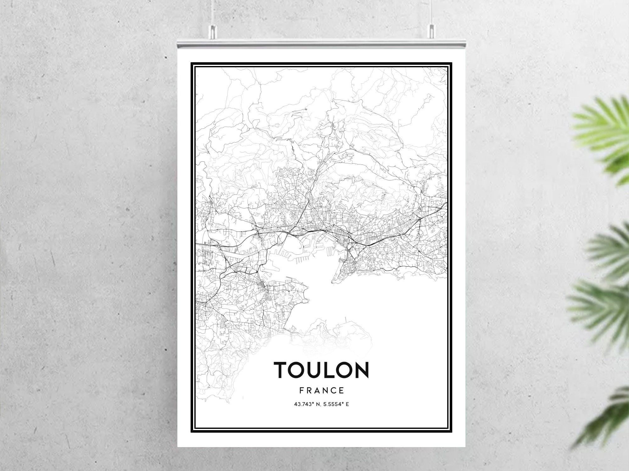 Toulon Map Print Toulon Map Poster Wall Art Toulon City | Etsy