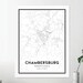 Chambersburg Map Print, Chambersburg Map Poster Wall Art, Pa City Map ...
