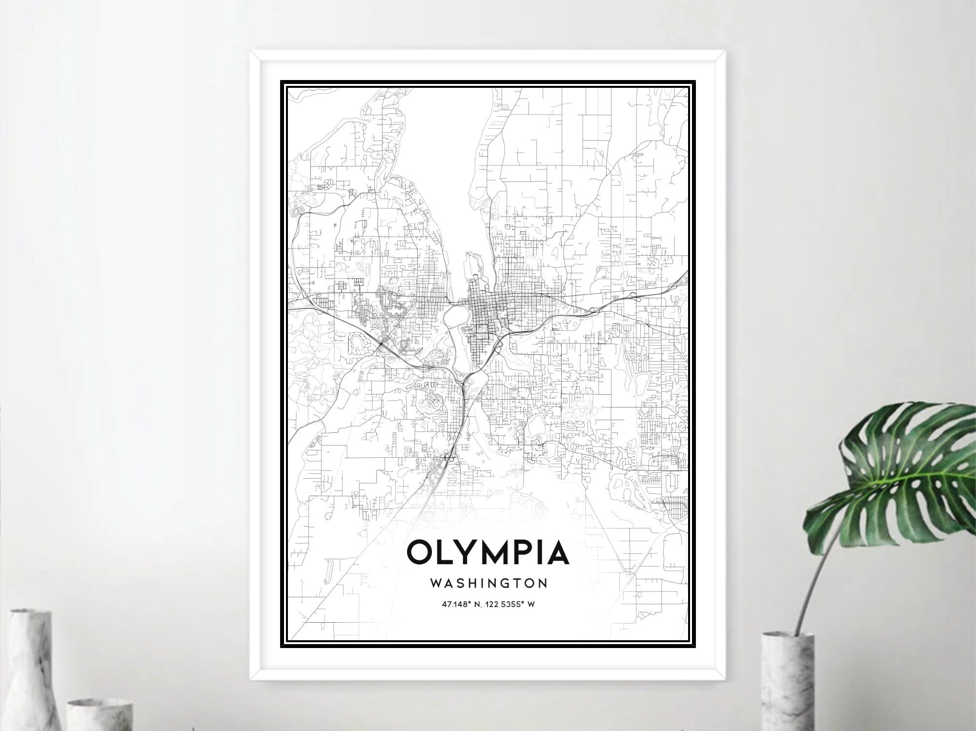 Olympia Map Print Olympia Map Poster Wall Art Wa City Map | Etsy