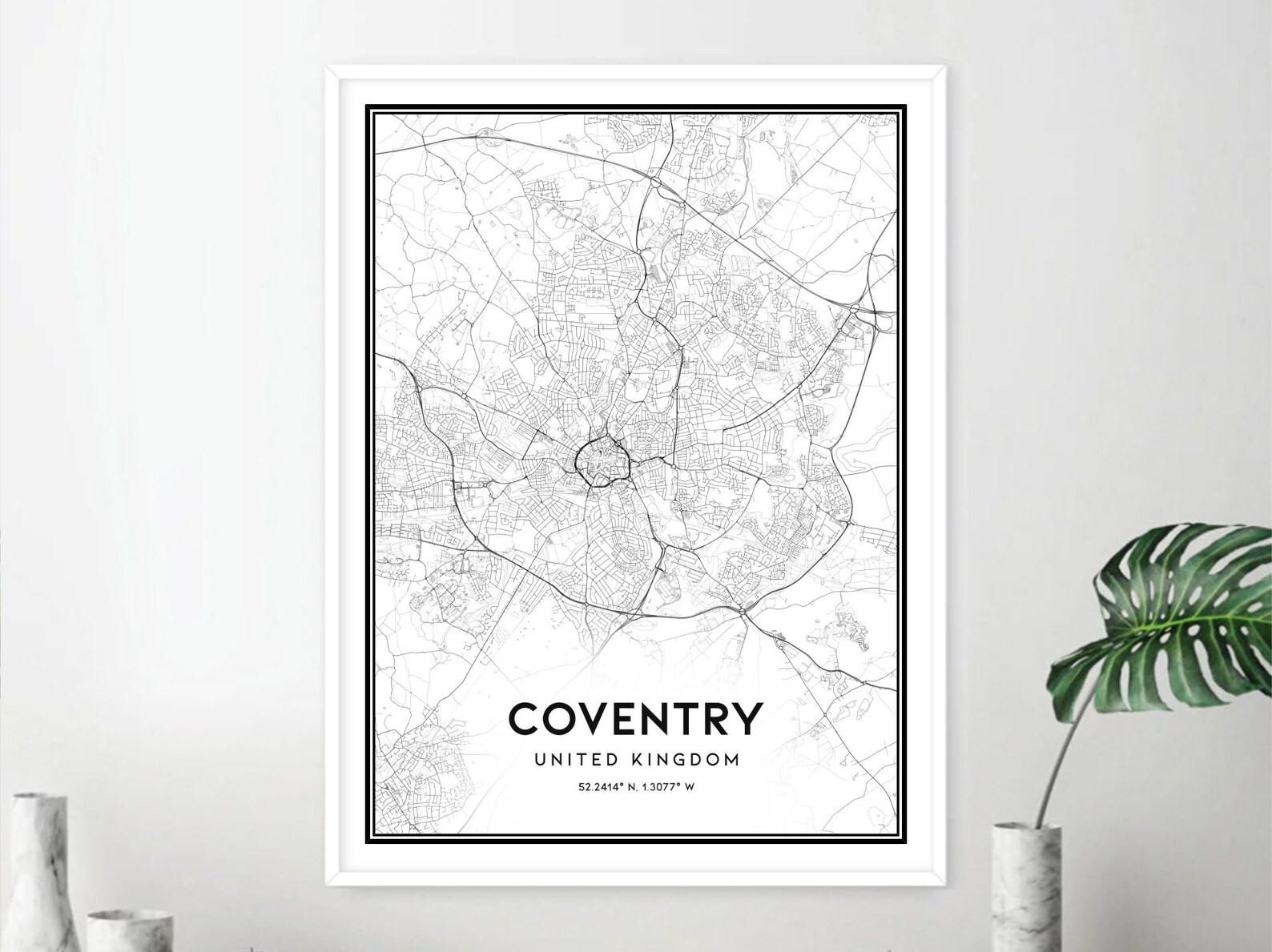 Coventry Map Print Coventry Map Poster Wall Art Coventry | Etsy