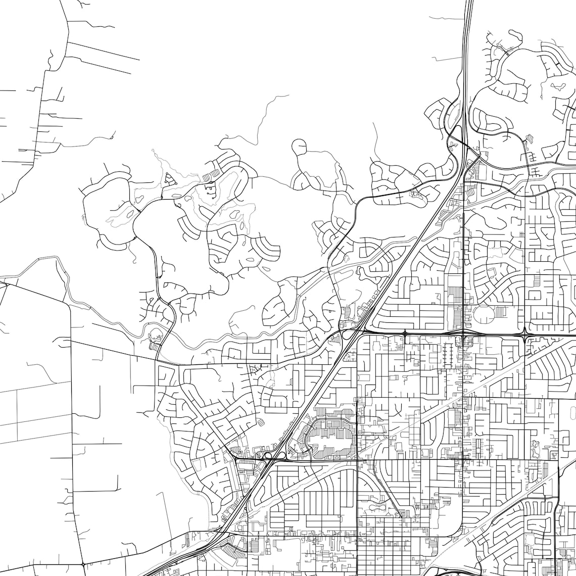 Fairfield Map Print Fairfield Map Poster Wall Art Ca City | Etsy