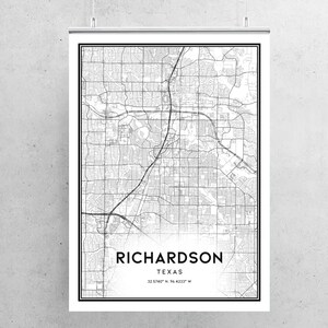 Richardson Map Print, Richardson Map Poster Wall Art, Tx City Map ...