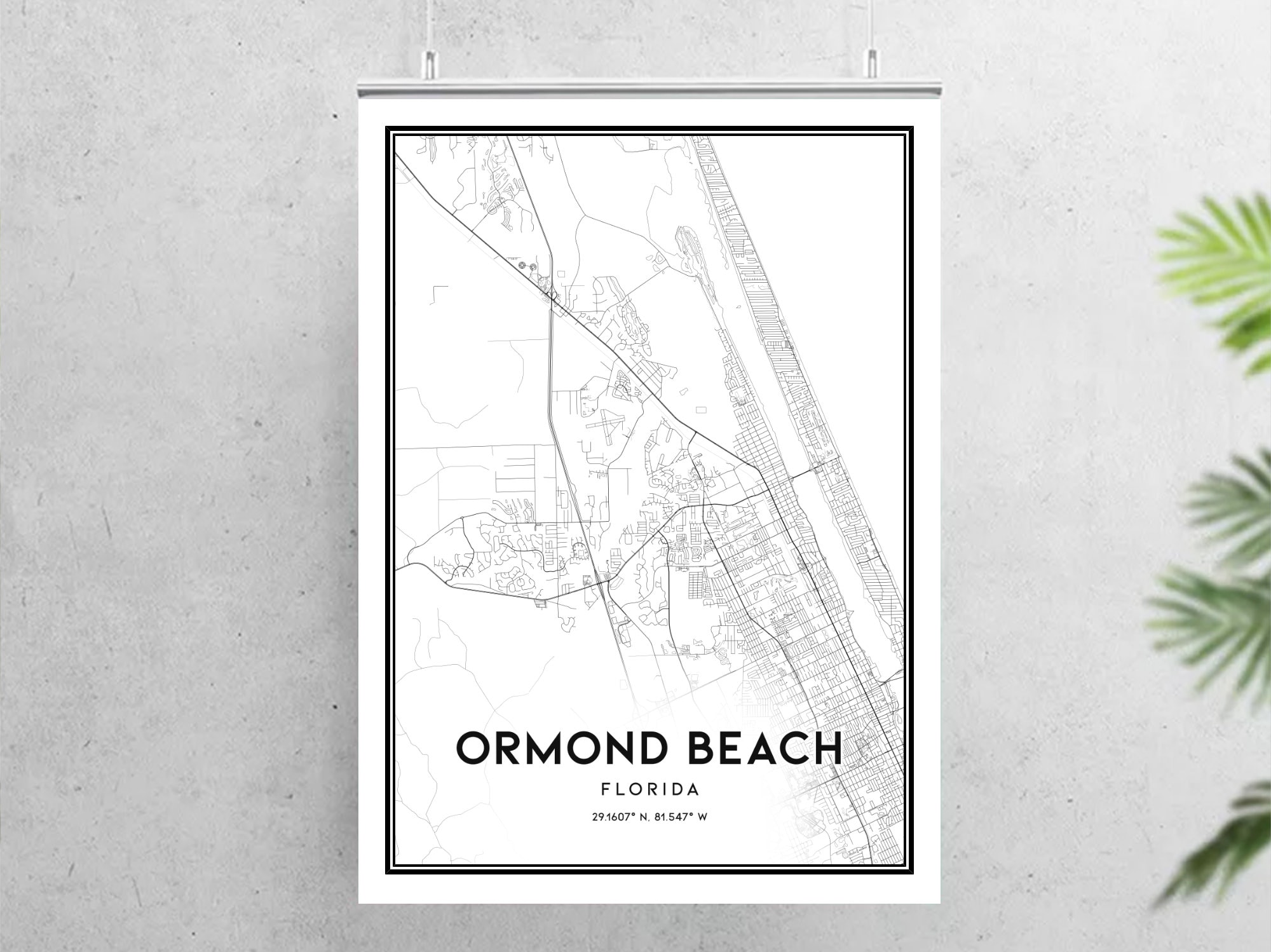 Ormond Beach Map Print, Ormond Beach Map Poster Wall Art, Fl City Map ...