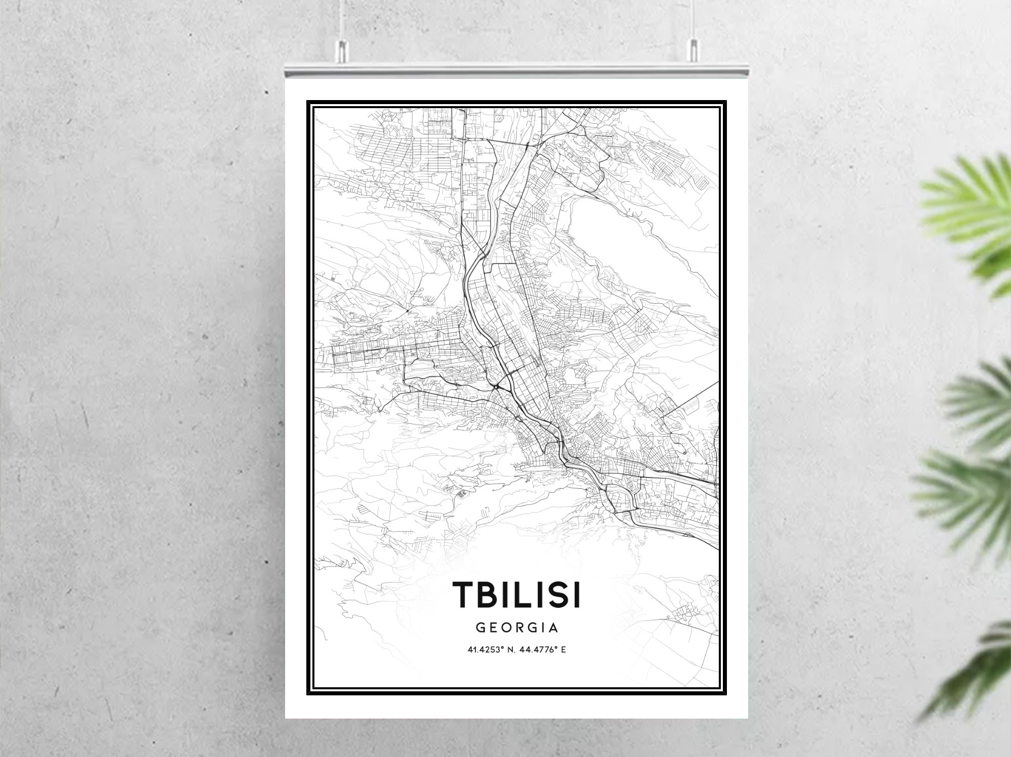 Tbilisi Map Print, Tbilisi Map Poster Wall Art, Tbilisi City Map ...
